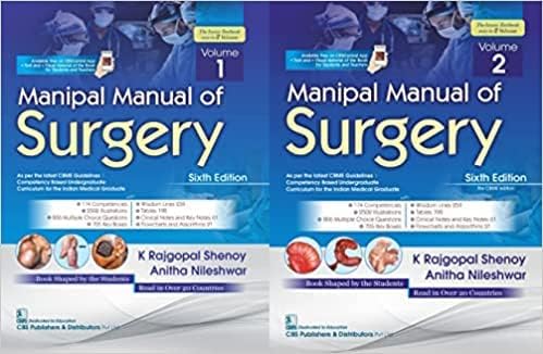 Buy MANIPAL MANUAL OF SURGERY 6ED 2 VOL SET (PB 2023) (CBME EDITION ...