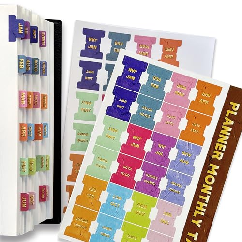 Amazon.com: 48-Piece Monthly Tab Stickers for Planners - Colorful ...