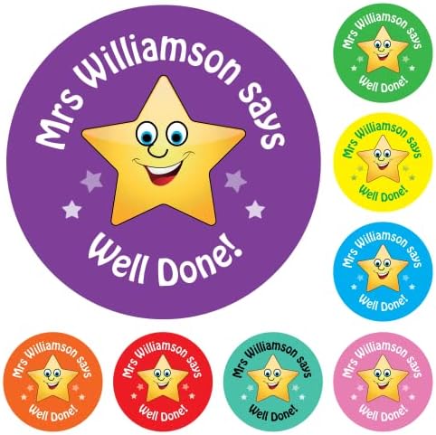 144 Personalised Superstar 30mm Reward Stickers for School Teachers ...