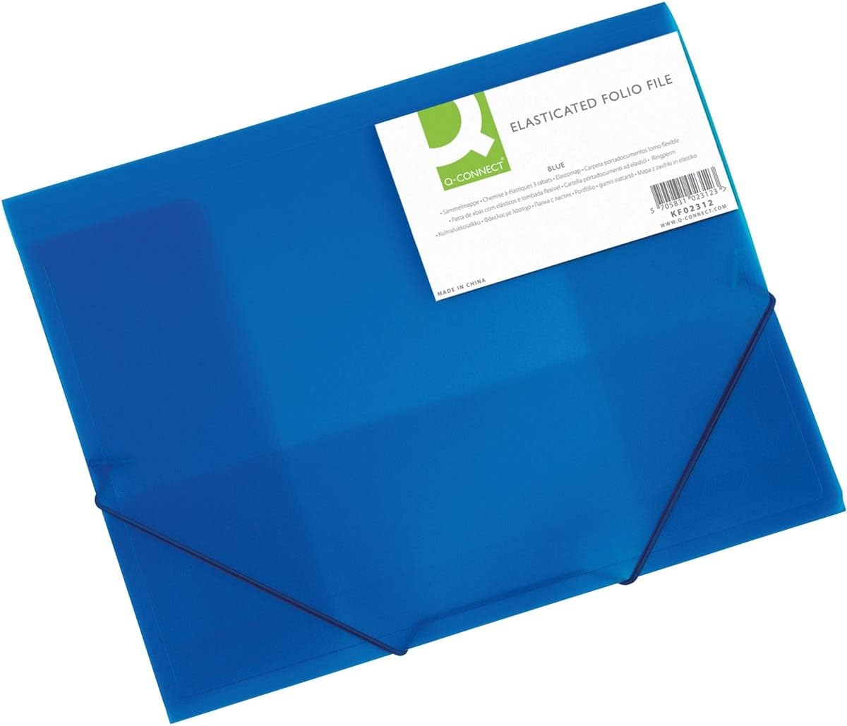 Q-Connect Elasticated Folder 25mm A4 Blue (Suitable for both A4 and ...