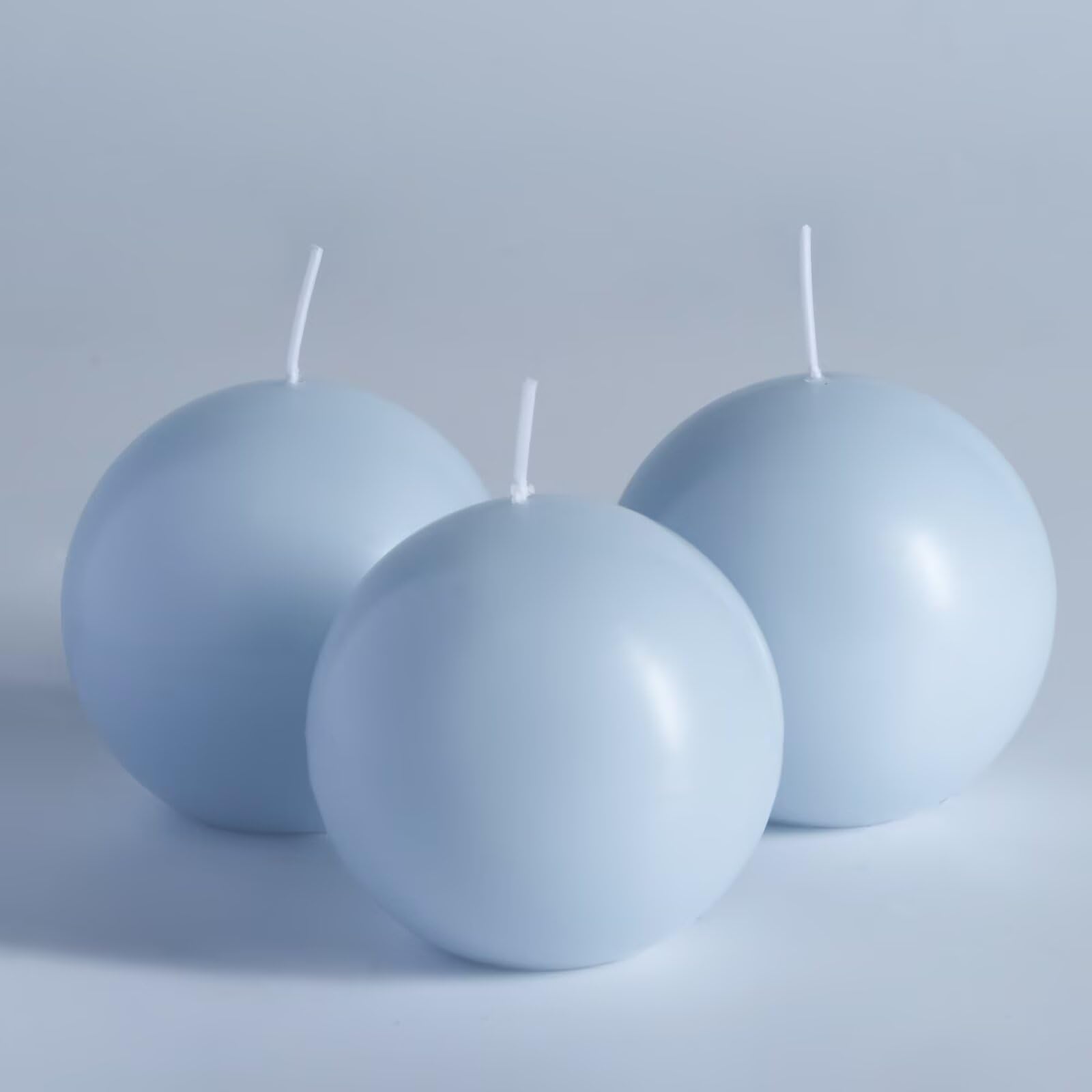 Amazon.com: MOZEAL Hand-Poured, 3 Inch Baby Blue Round Ball Candles ...