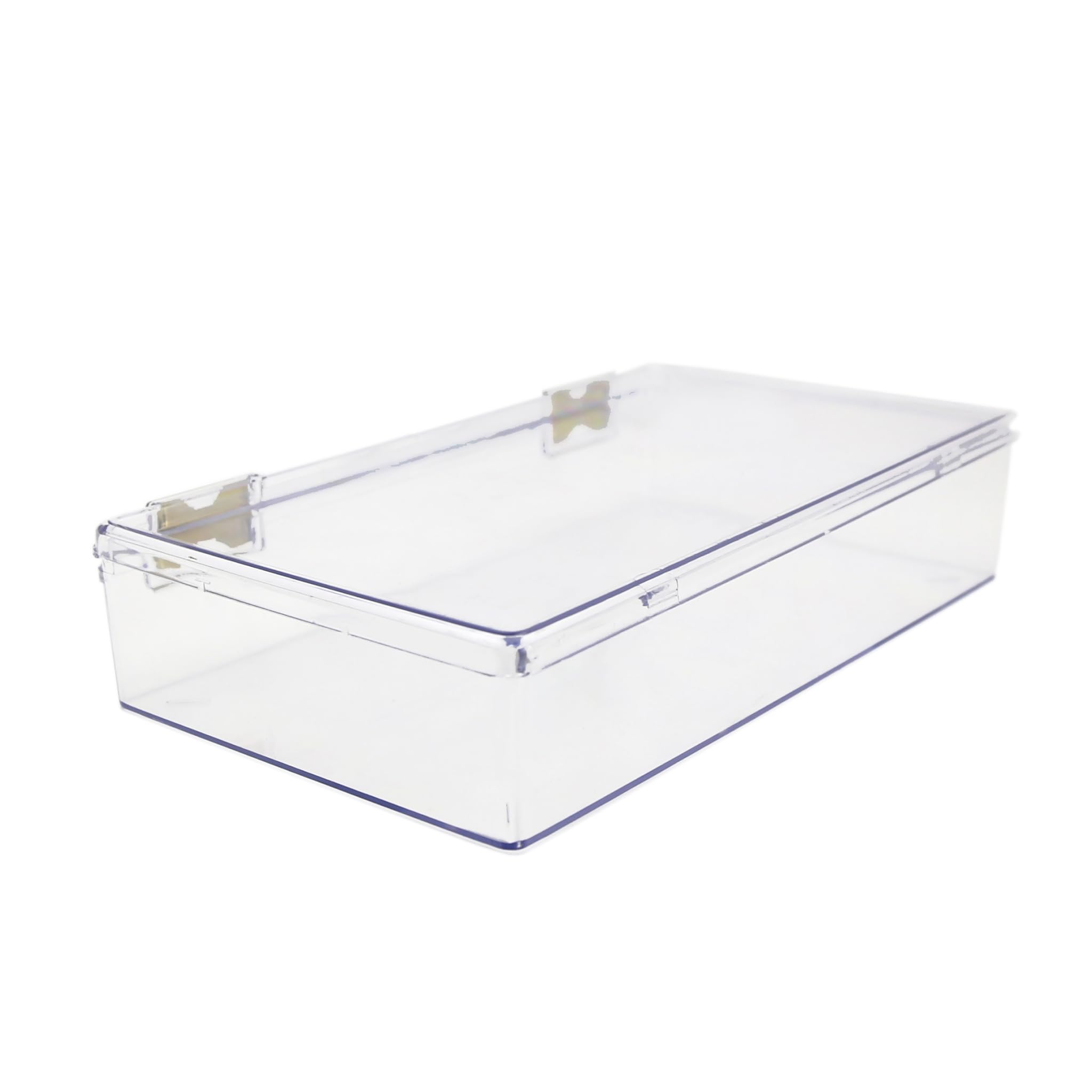 Clear Hard Plastic Hinged Lid Box Keepsake Storage Box Display ...