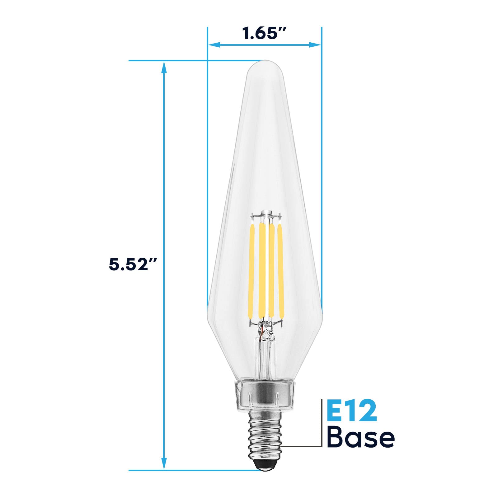 Snapklik.com : Luxrite E12 Candelabra LED Light Bulbs 60 Watt ...
