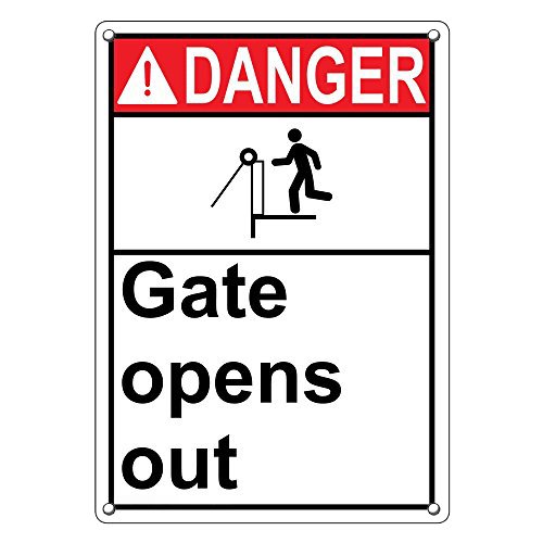 Amazon.com: Weatherproof Plastic Vertical ANSI Danger Gate Opens Out ...