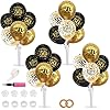 Amazon.com: TONIFUL 4 Set Black Gold Balloon Stand Kit for Birthday ...