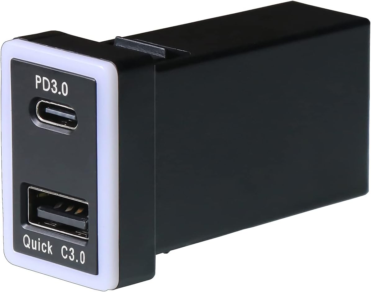 Amazon.com: QC3.0 Dual USB Power Socket, Quick Charge Car Charger USB ...