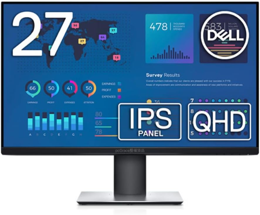 Amazon.co.jp: 【整備済品】 Dell P2720D 27インチ WQHD パソコンモニター | IPS非光沢ディスプレイ ...