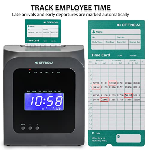 Snapklik.com : OFFNOVA Thermal Time Clock For Employees Small Business ...
