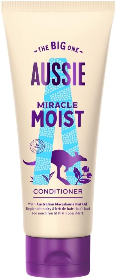 Aussie Miracle Moist Hair Conditioner, Moisture-Quenching Vegan Formula ...