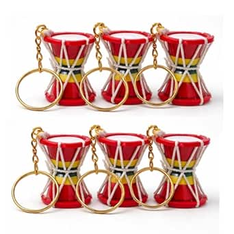 Pack of 6 Plastic Shiva Damru Key Chain | Lord Mahadev Damru Keyring ...