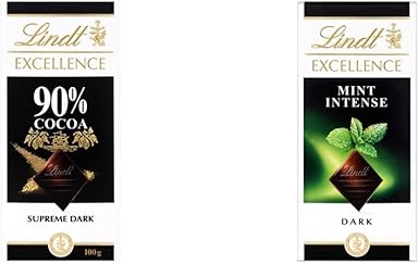 Lindt EXCELLENCE Dark 90% Intense Cacao Chocolate Bar, 100 g (Pack of 1 ...