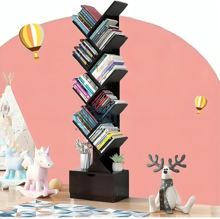 A.M INTERNATIONAL Engineered Wood 8-Tier Book Rack,Storage of Book Case ...