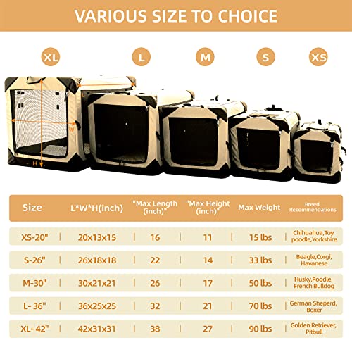 Snapklik.com : Pettycare 36 Inch Collapsible Dog Crate For Large Dogs ...