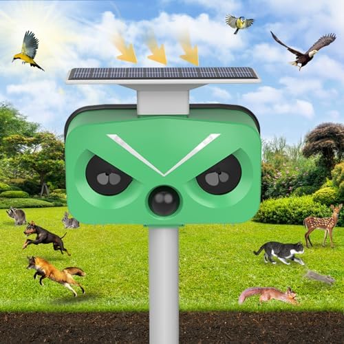 Amazon.com: Ultrasonic Solar Animal Repeller for Yard, 5 Modes Outdoor ...