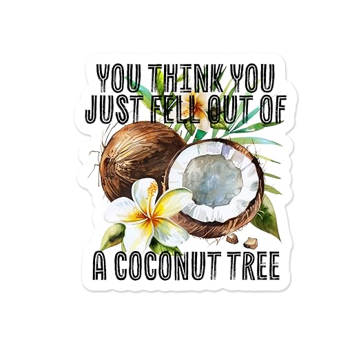 Amazon.com: You Think You Just Fell out of a Coconut Tree Meme Sticker ...