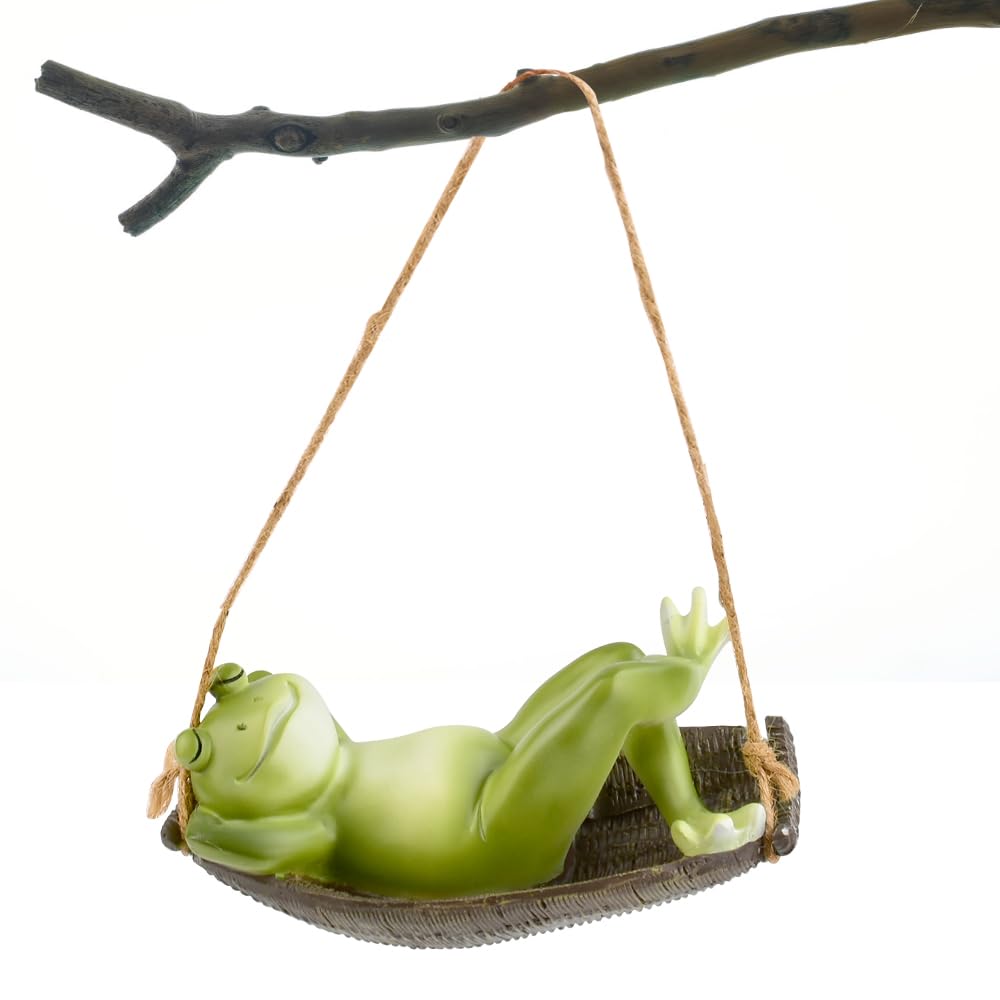 OKUYAN Hammock Frog Decoration Swing Frog Statue Hanging Sleeping Frog ...