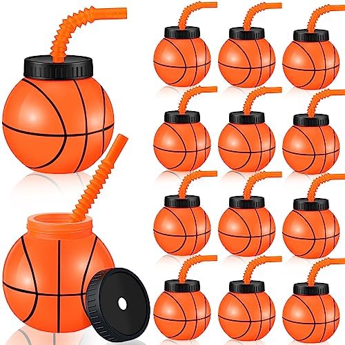 Amazon.com: Amyhill 12 Set Basketball Cups Bulk with Straws and Lids 10 ...