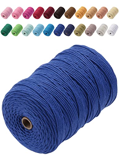 GOHOF Macrame Cord 3mm x 200m Premium Cotton Macrame Rope, 4 Strand ...