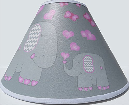 Amazon.com : Pink Elephant Lamp Shade with Hearts and Butterflies ...