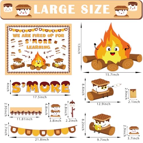 Buy Kepeel Camping Campfire Bulletin Board Decorations Set, Marshmallow ...