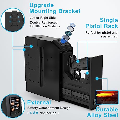 Snapklik.com : Biometric Gun Safe, Mounted Handgun Safe For Nightstand ...