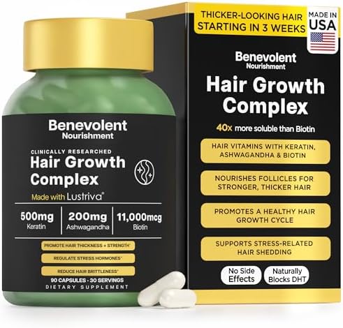 Amazon.com: Benevolent Lustriva Hair Growth Supplement – Advanced Hair ...