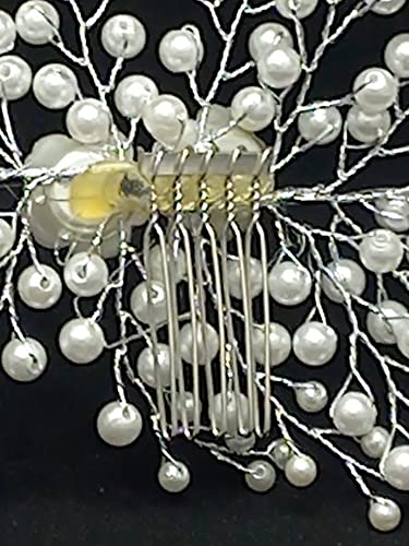 Buy Silver plated beaded Tiara comb.Indo Western Fancy Hair Clip/side ...