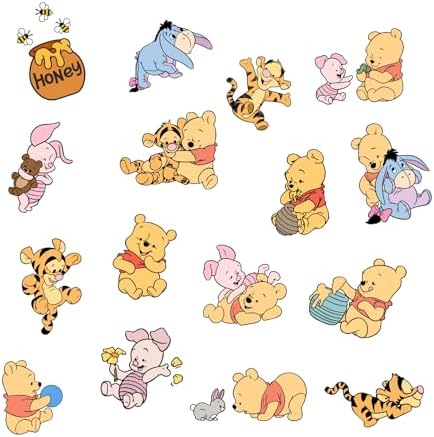 Amazon.com: HOTIMO Cute Winnie Stickers 8 Sheet Classic Pooh Sticker ...