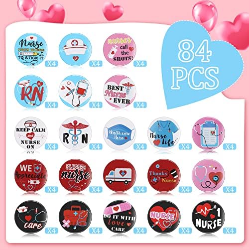 84 Pcs Nurse Button Pins Nurse Party Pinback Buttons Round Nurse Pins ...