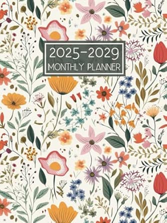 2025-2029 Monthly Planner: 5 Year Calendar from January 2025 to ...