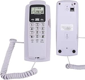 Amazon.com : Wall Mount Landline Telephone, Mini WallMounted Phone Caller ID with LCD Display ...