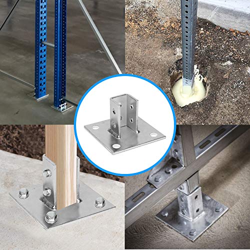 OhLectric - Strut Post Base Single Channel - 6 x 6 Inch 4 Hole Heavy ...