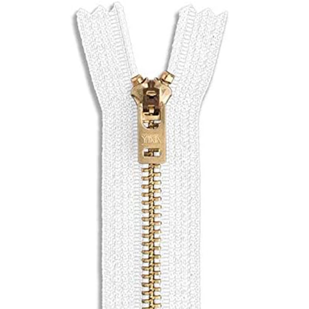 Amazon.com: 7 inch Metal Zipper White 7” Gold Brass Metal Heavy Duty ...