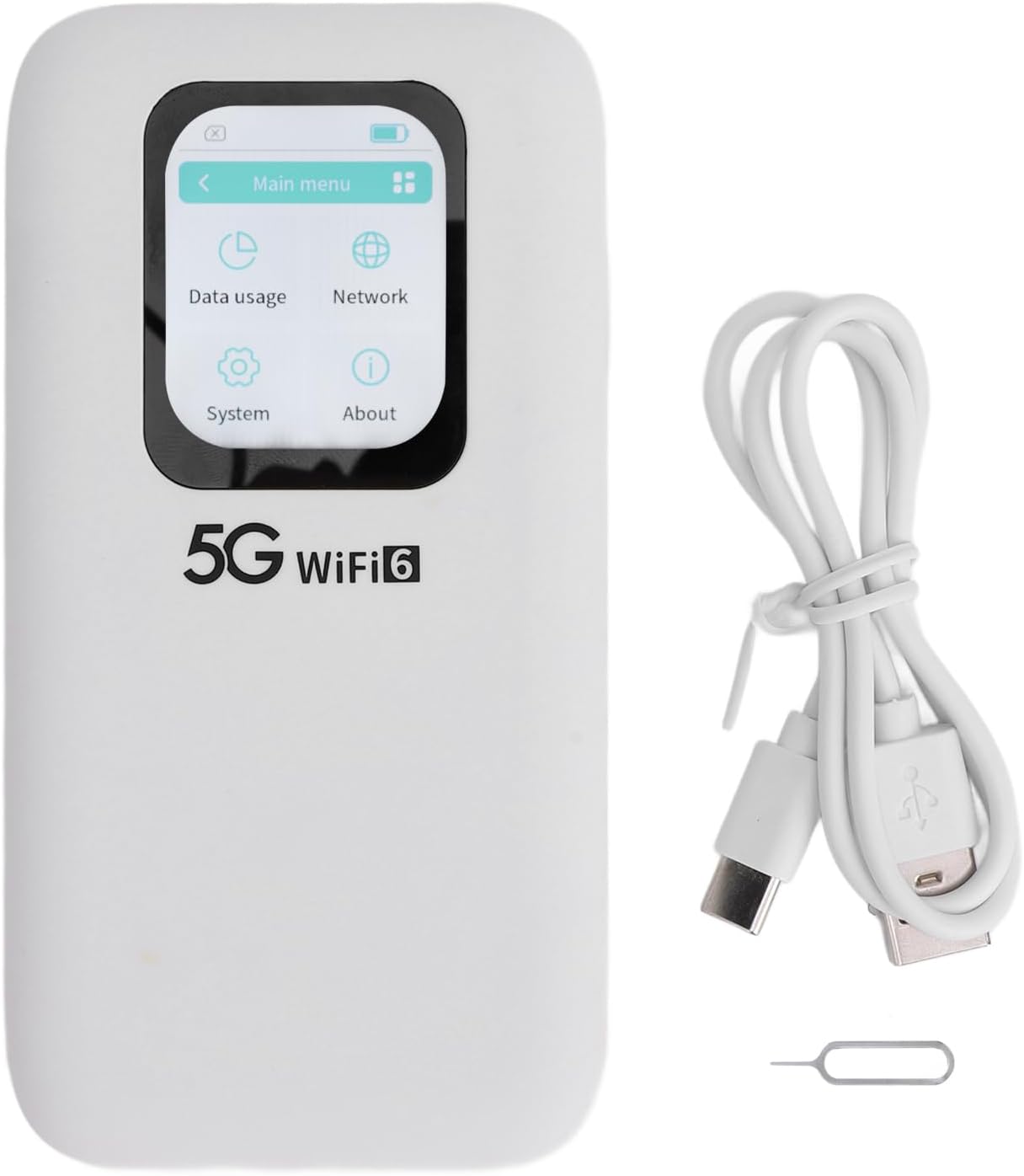 Hotspot Móvel 5G WiFi 6 Com Tela Sensível Ao Toque de Banda Dupla de 2,01 Polegadas, Conecta até ...