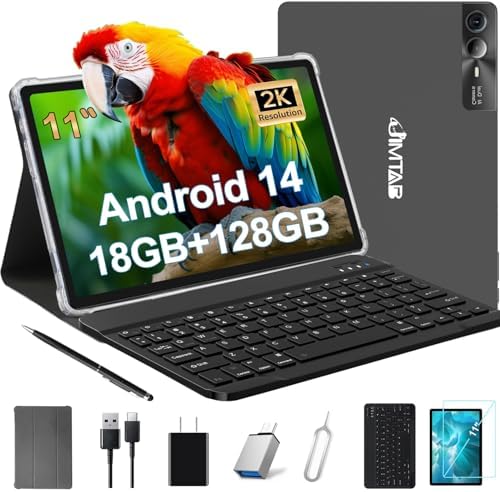 Amazon.com : JIMTAB 2K Vivid Tablet, Smooth HD 4K Video 11" Android 14 ...