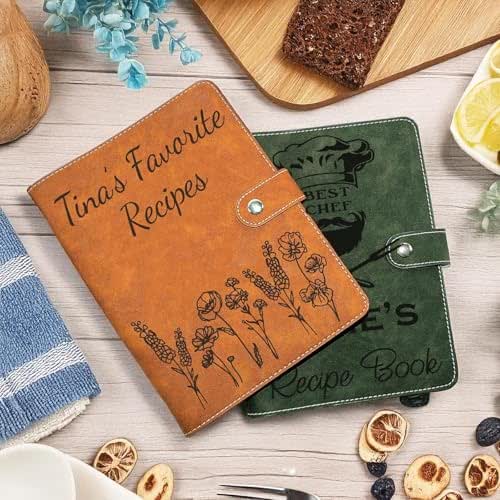 Amazon.com: Personalized Leather Recipe Book, Handmade Recipe Book to ...