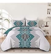 Amazon.com: Dintszyayue Boho Queen Quilt Set 3 Pieces Aztec Texture ...