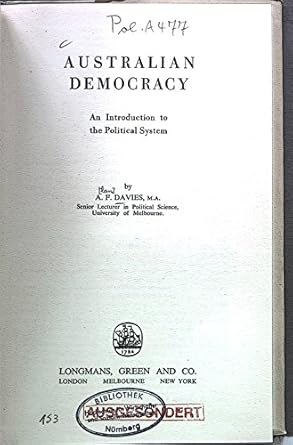Australian Democracy: an Introduction to the Political System | Amazon ...