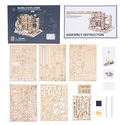 Rowood Marble Run 3D Puzzle, Wooden Town Models for Adults to Build ...
