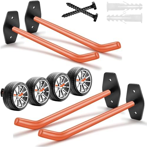 ORIGLE 4 PCS Heavy-Duty Wall-Mounted Garage Hooks, Tire Storage ...