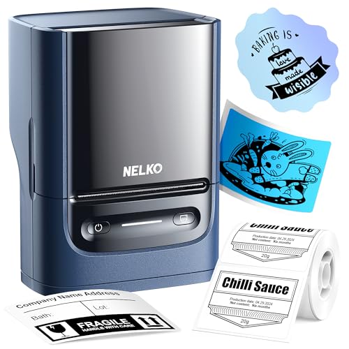 Nelko Label Maker Machine with Tape, PM220 Bluetooth Label Printer, 2 ...