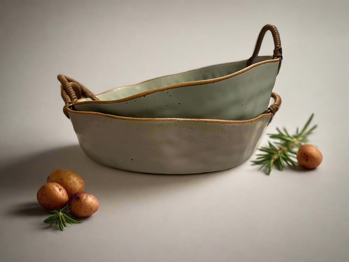 CLEEO HOME Japandi Style Serving Bowl - Elegant Minimalist Design, 8x2 ...