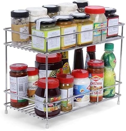 Buy 12FOR COLLECTION Stainless Steel 2 Tier Countertop Kitchen Rack ...