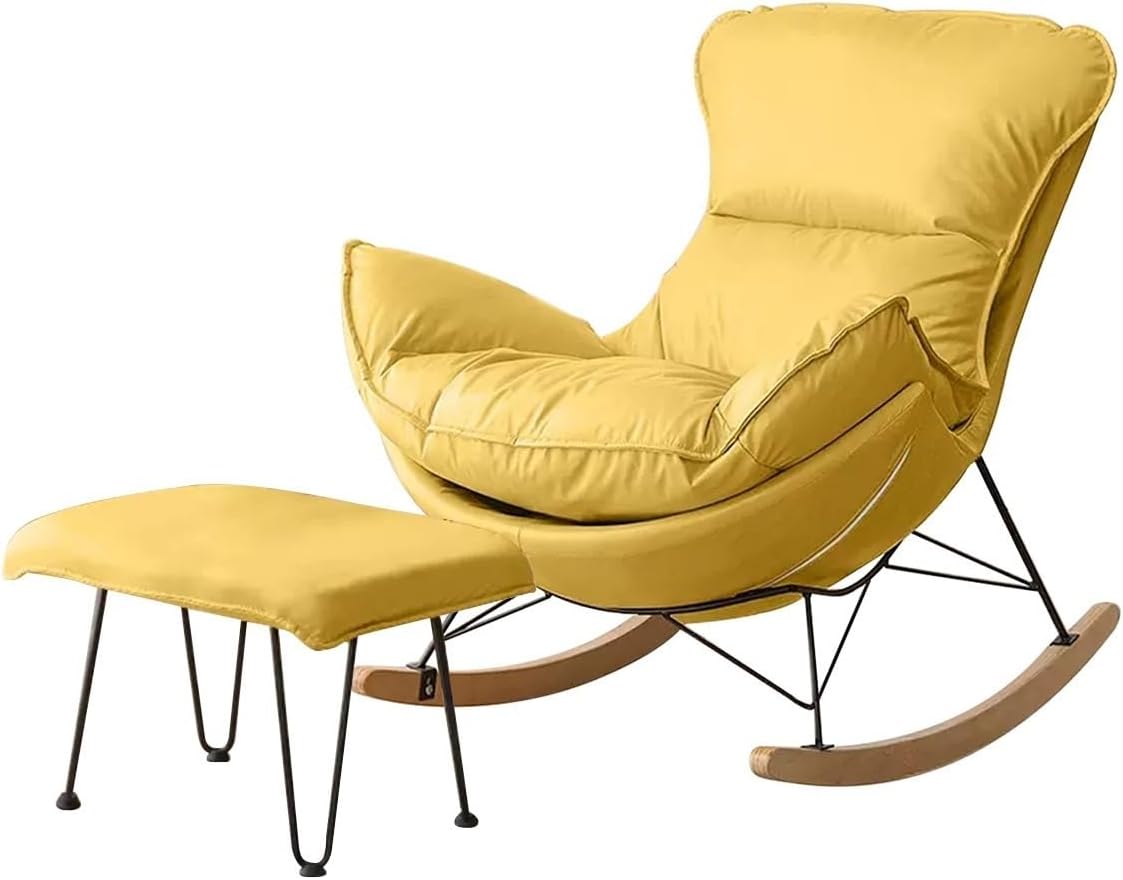 Amazon.com: TAIGOR Rocking Chair with Foot Stool,Balcony Relaxing Chair ...
