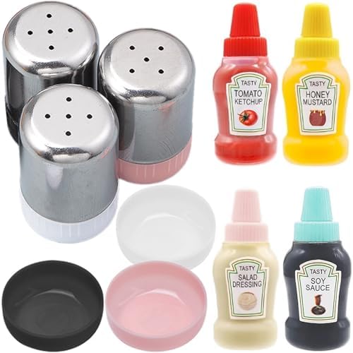 Yueser Salt and Pepper Pots, Outdoor Salt Shaker Small Ketchup Bottle ...