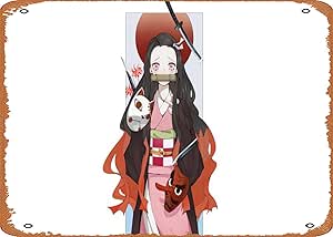 Amazon.com : Nezuko Kamado Vintage Tin Sign Hippie Room Decor Gifts ...