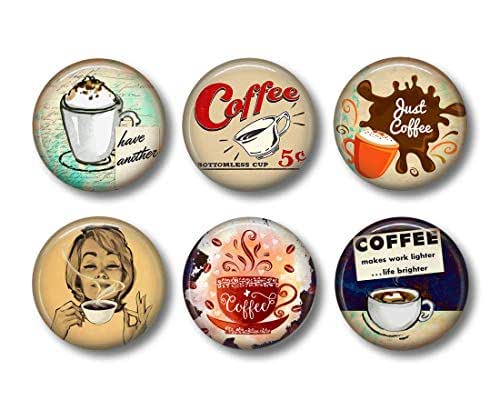 Amazon.com: Fun Coffee Magnets - 6 Magnet Set - Cute for Kitchen ...