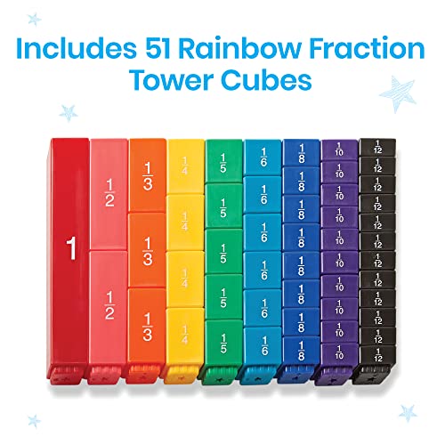 Buy hand2mind Rainbow Fraction Tower Cubes, Fraction Equivalency, Math ...