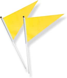 Amazon.com: 100 Pack Yellow Colour Pennant Flag Triangle Bunting Pure ...