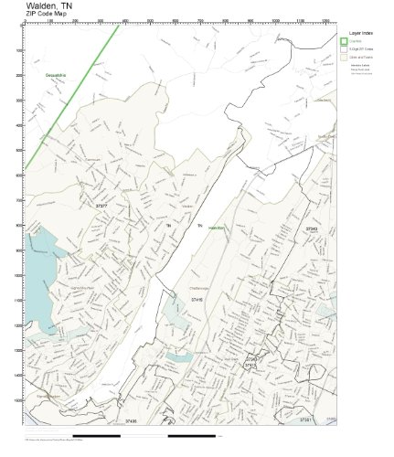 ZIP Code Wall Map of Walden, TN ZIP Code Map Laminated: Amazon.com ...